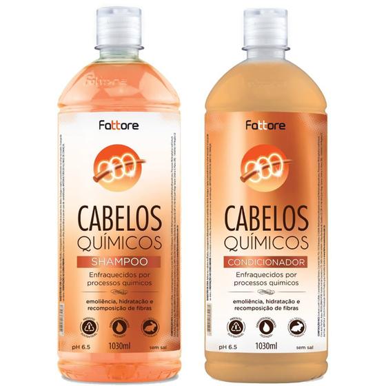 Kit Shampoo e Condicionador Cabelos Quimicos Fattore 1030ml - Kit ...