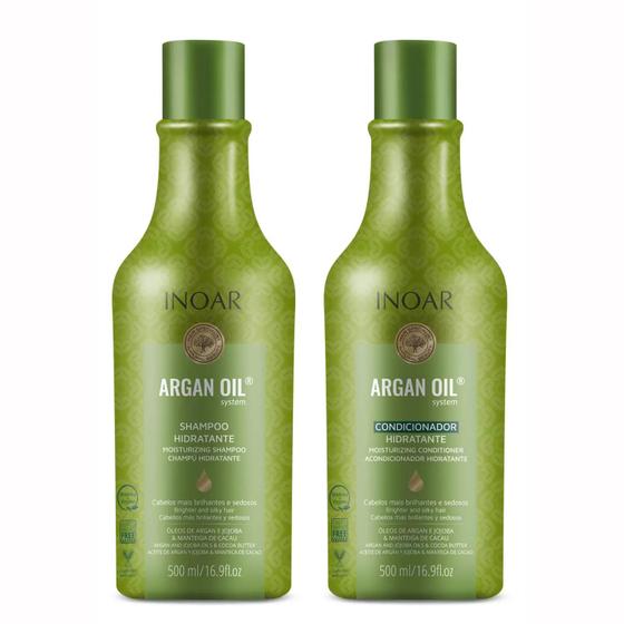 Kit Shampoo e Condicionador Inoar Argan Oil System 500ml - Kit Shampoo ...