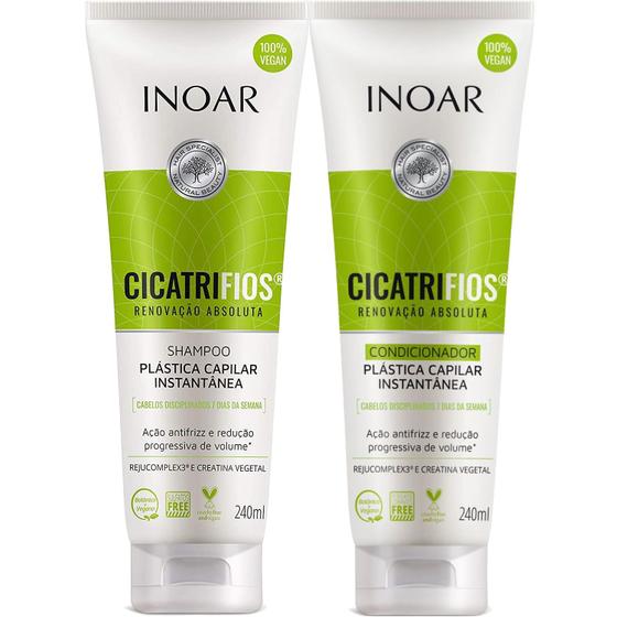 Kit Shampoo e Condicionador Inoar Cicatrifios 240ml Renovação Absoluta ...
