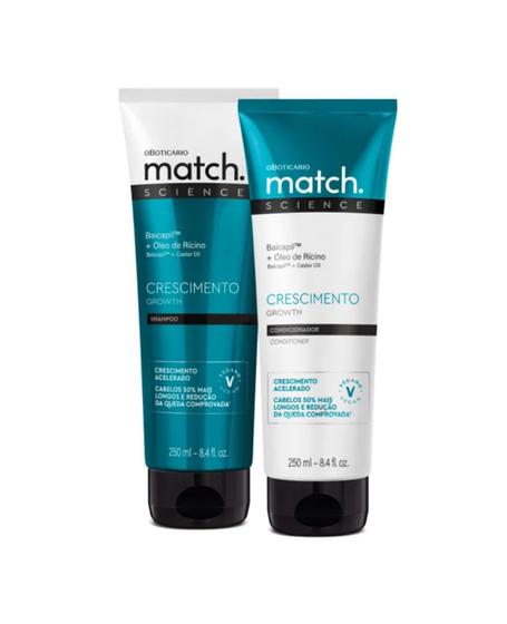 Kit shampoo e condicionador match science crescimento o Boticário - O ...