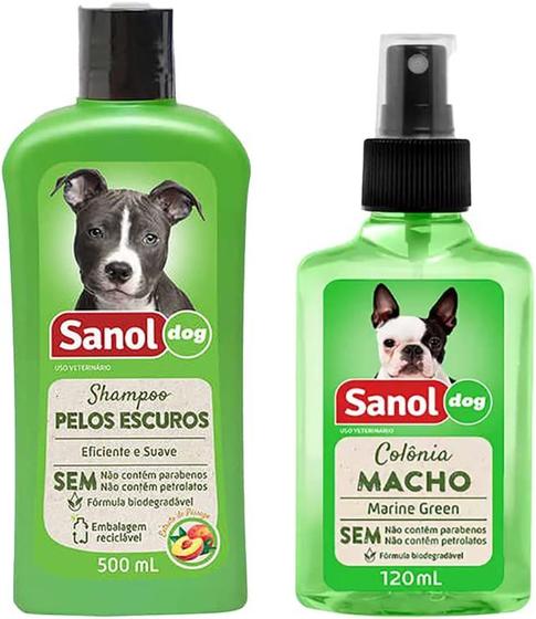 Kit Shampoo pelo escuro + colônia Sanol dog 500 ML - Shampoo e ...