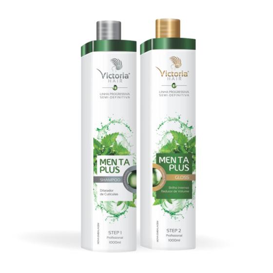 Kit shampoo + progressiva semi definitiva victoria hair gloss menta ...
