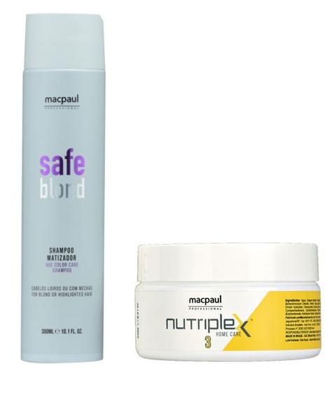 Kit Shampoo Safe Blond 300Ml + Máscara Nutriplex Nº3 250G - Macpaul - Kit de Tratamento para ...