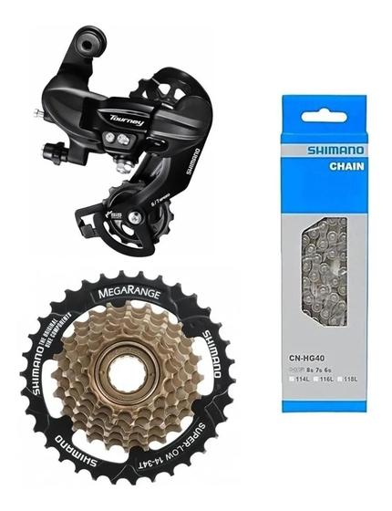 Kit Shimano Mega Range Catraca + Câmbio + Corrente 21v Index - Kit ...