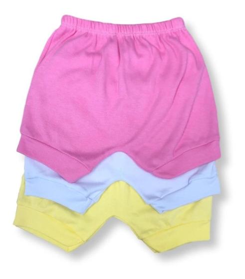 Kit Shorts Bebê Com Punho Liso Malha 3 Pçs Menina - SOPHI - Bermuda e ...