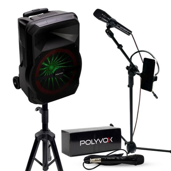 Kit Show Polyvox com Caixa Amplificada XC-715T + Tripé para Caixa ...