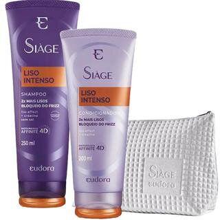 Kit Siàge Liso Intenso Eudora Shampoo Condicionador com Necessaire ...