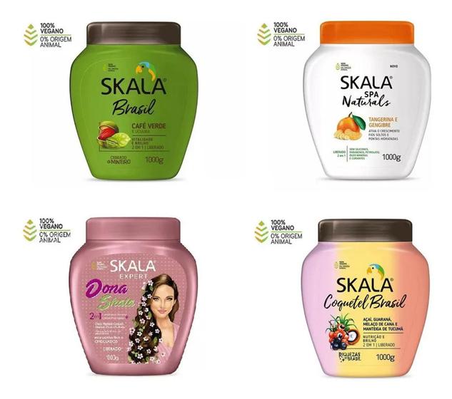 Kit Skala - 4 Cremes De Tratamento 1kg - Máscara Capilar - Magazine Luiza