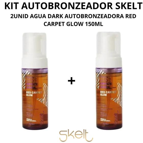 Kit Skelt 2 unid Dark Agua Autobronzeadora Red Carpet Glow 150ml ...