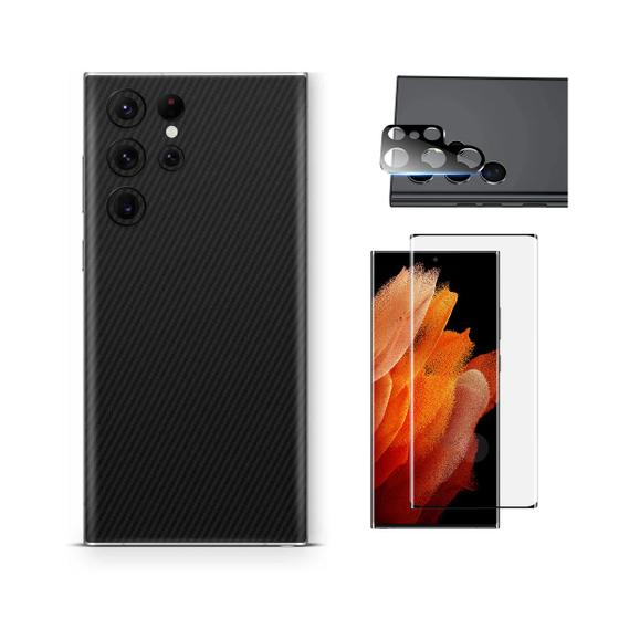 Kit Skin Carbono + Película 9D+ Câmera Para Galaxy S22 Ultra - Jodda ...