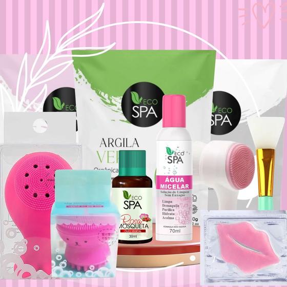 Kit Skin Care Limpeza de Pele e Cuidado Facial Completo c/ Rosa Mosqueta + Água Micelar - 7 ...