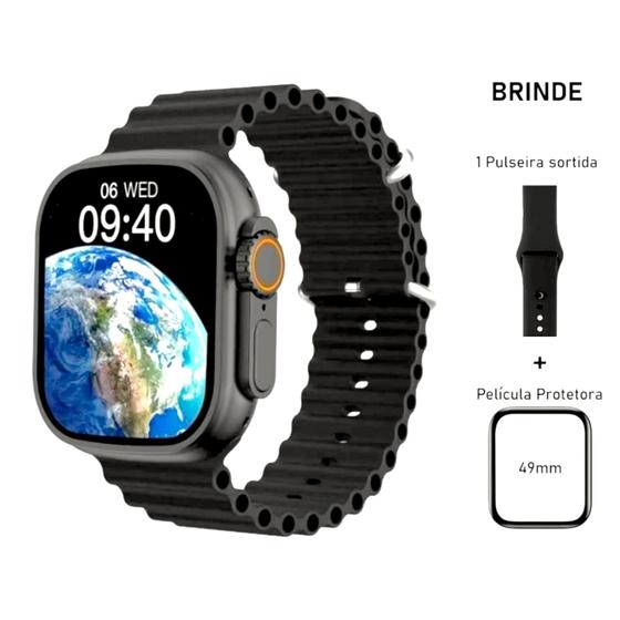 Kit Smartwatch W68 Max Ultra Series 8 Nfc Tela 2.0 Relógio Inteligente ...
