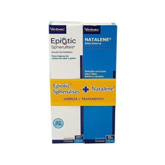 Kit Solução Virbac Natalene + Epiotic 25ml Cada - Otológico - Magazine ...