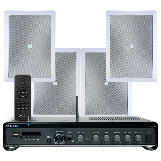 Kit Som Ambiente Apartamento 4 Arandelas Jbl + Amplificador Bluetooth ...