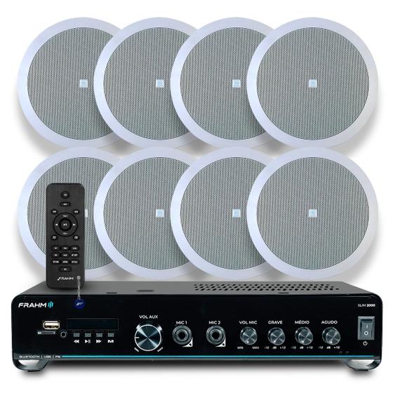 Kit Som Ambiente Teto Gesso Embutir 8 Arandelas Jbl + Amplificador ...