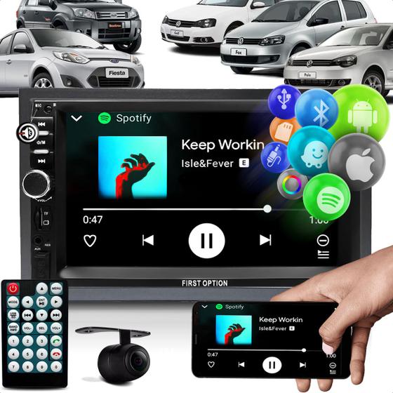 Kit Som Pra Carro Central Multimídia Mp5 Aparelho 2 Din Touch Screen Com Espelhamento Usb ...