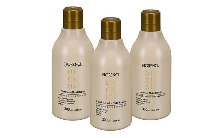 Kit sos repair fiorenci shampoo + condicionador + leave-in 300ml - Kit ...
