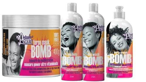Kit Soul Power Cachos Linha Bomb 4 Produto - Kit de Tratamento para ...