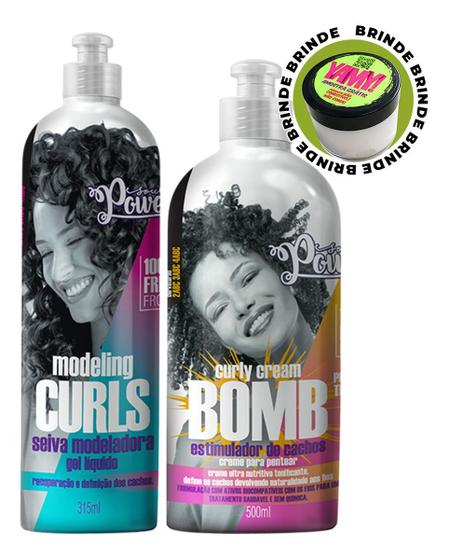 Kit Soul Power Curly Cream Bomb 500ml + Modeling Curls 315ml - Kit de ...