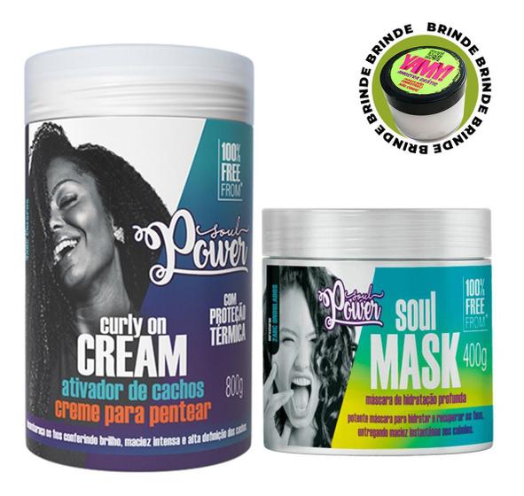 Kit Soul Power Curly On Cream 800g + Soul Mask 400g - Kit de Tratamento ...