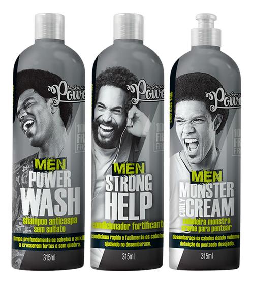 Kit Soul Power Men Shampoo + Condicionador + Creme Pentear 315ml ...