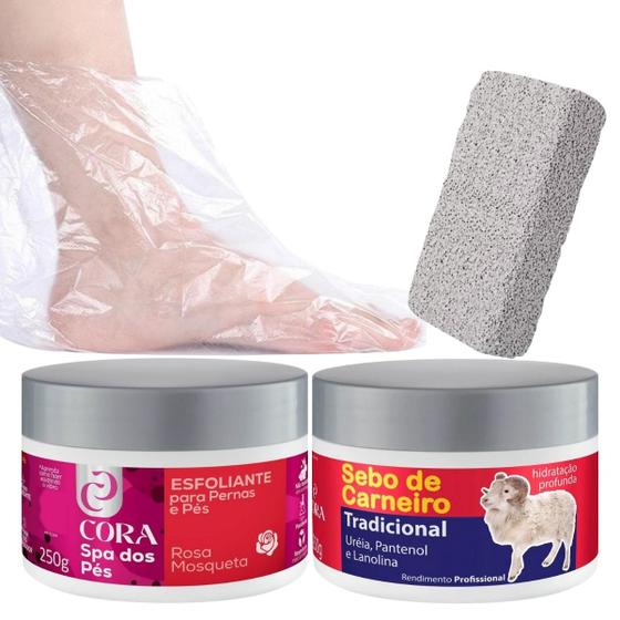 Kit Spa dos Pés com Sebo de Carneiro Hidratante para Calosidades - Cora ...
