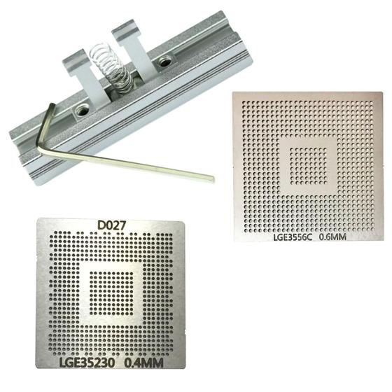 Kit Stencils Lge35230 + Lge3556c + Suporte Com Mola Calor Direto Bga ...