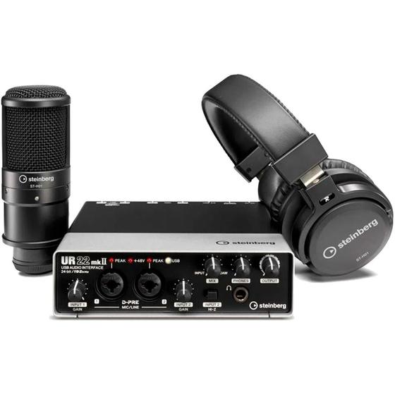 Kit Studio de Gravação Steinberg Ur22 Mk Interface + Microfone St-m01 ...