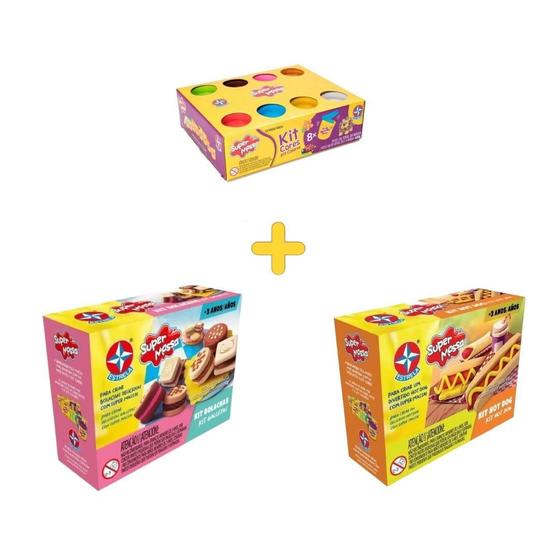 Kit Super Massa Kit bolacha + hot dog + Kit Cores estrela - No Magalu ...