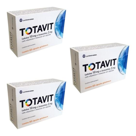 Kit Suplemento Alimentar Totavit Com 3 Caixas De 60 Cápsulas Gelationas ...