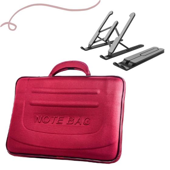 Kit Suporte para notebook Base regulável + Capa Maleta Pasta De ...