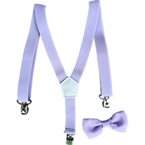 Kit Suspensório Masculino Infantil e Gravata Borboleta Lilás - PóPôPano ...