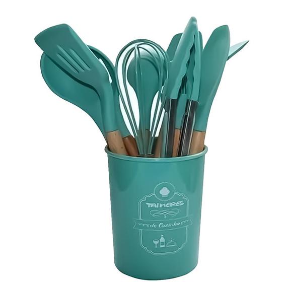Kit Talheres Silicone Com Suporte 12 Pçs - minhacazza - Porta Talheres ...
