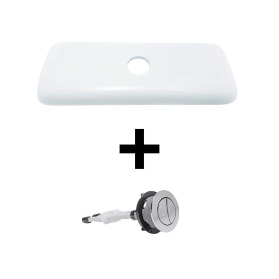 KIT TAMPA CAIXA ACOPLADA INCEPA CELITE LOGASA + BOTÃO DE DESCARGA 138mm ...