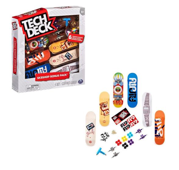 Kit Tech Deck Shop Pack Com 6 Skates Acessórios Para Montar - Sunny ...