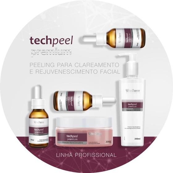 Kit Tech Peel Premium Rejuvenescedor Vita Derm - VitaDerm - Rejuvenescedor Facial - Magazine Luiza