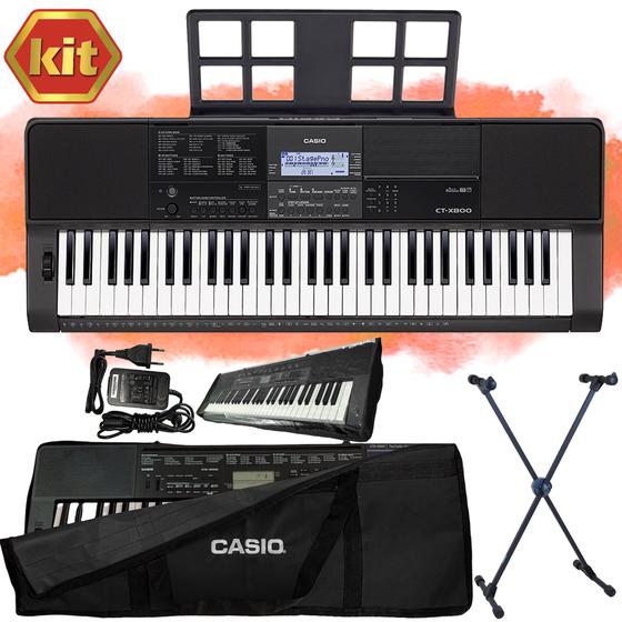Kit Teclado Casio CTX800 USB 5/8 61 Teclas Completo Preto - Teclado ...