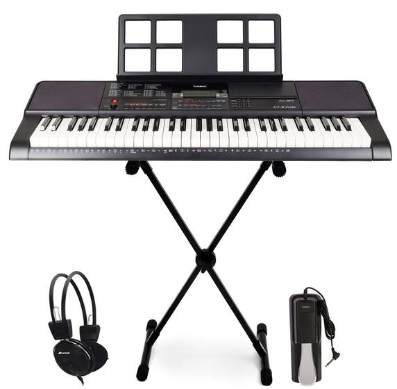 Kit Teclado Casio Profisssional CT-X700 USB 5/8 61 Teclas Suporte Pedal ...