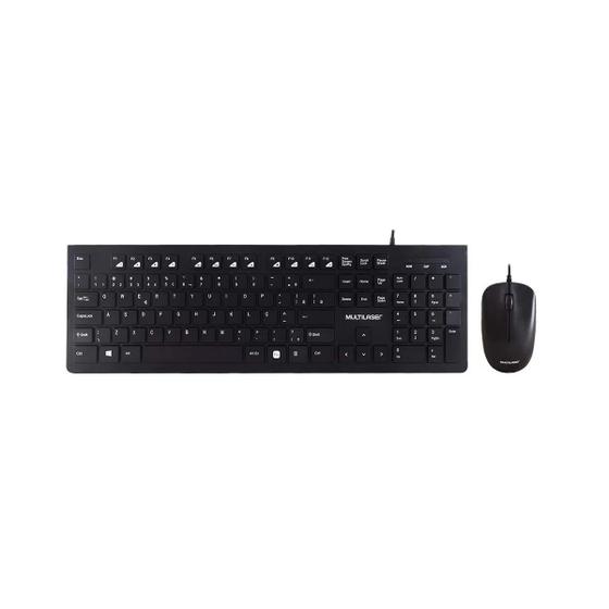 Kit Teclado e Mouse com Fio Multimídia USB Slim Preto Multilaser ...