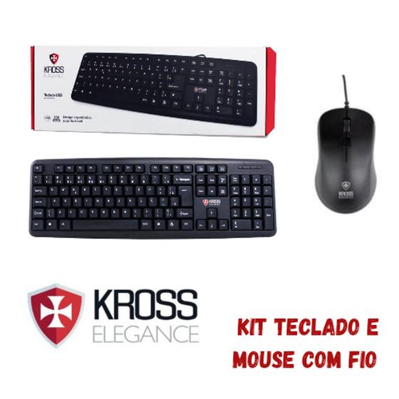 Kit Teclado E Mouse Com Fio Usb Kross Elegance Profissional Escritório Pc - Kit Teclado e Mouse ...