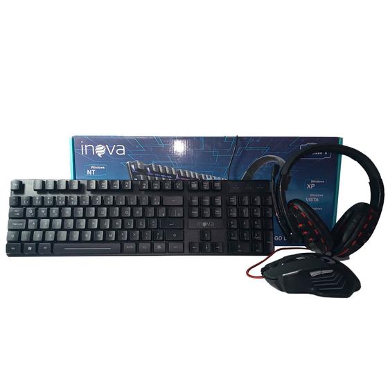 Kit teclado e mouse gamer com fone de ouvido Inova - Kit Gamer ...