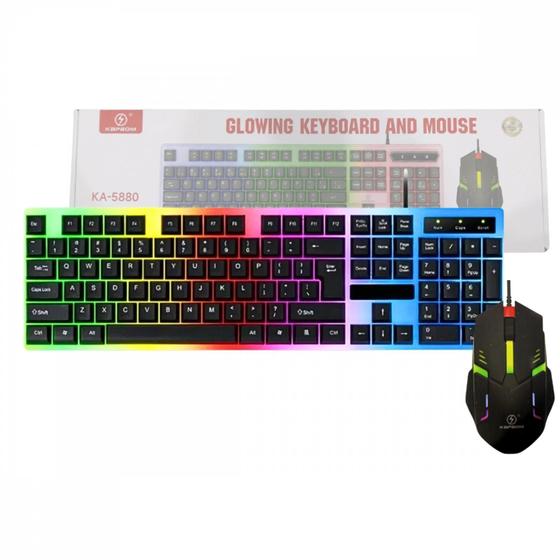 Kit Teclado E Mouse Gamer Semi Mecânico LED RGB Kapbom KA-5880 - Kit Teclado e Mouse - Magazine ...