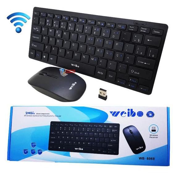 Kit Teclado E Mouse Receptor Wireless Conexão Sem Fio 2.4ghz Para ...