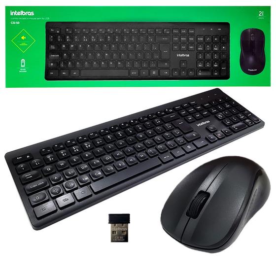 Kit Teclado E Mouse Sem Fio Intelbras Silencioso Ambidestro ABNT2 ...