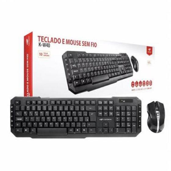 Kit Teclado E Mouse Sem Fio K-w40bk C3 Tech - c3tech - Kit Teclado e ...
