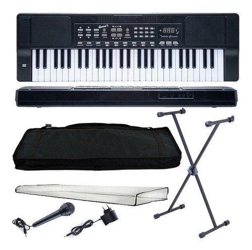 Kit Teclado Musical Queens N19-0563 Iniciantes 54 Teclas Led - Teclado ...