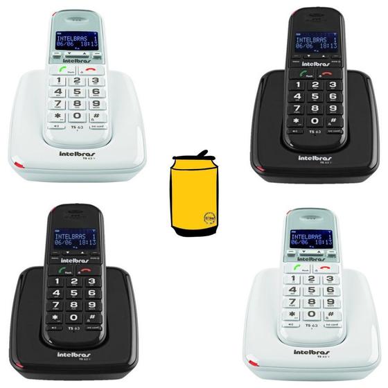 Kit Telefone Fixo sem fio Mesa TS 63 V Com 3 Ramal Bina ID - Intelbras ...