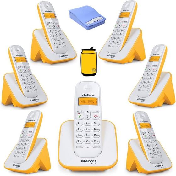 Kit Telefone Fixo Sem Fio TS 3110 Intelbras Bina 6 Ramal interface Para ...