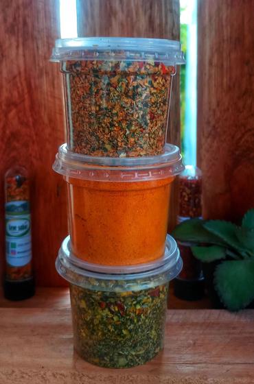 KIT TEMPERO COMPLETO 3 POTES DE 100gr 140ML CADA - Leve sabor - Tempero ...