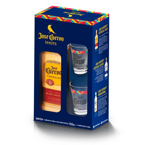 Kit Tequila José Cuervo Reposado 750ml + 2 Copos de Shot - Jose Cuervo ...